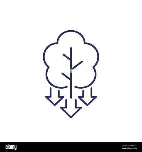 Deforestation Line Icon Decrease In Forest Areas Stock Vector Image