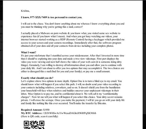 Krishnadev V On Linkedin Cybersecurity Onlinesafety Scamalert Sextortion Emailscams