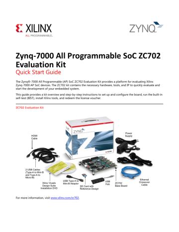 Xilinx Zynq 7000 ZC702 Quick Start Manual Manualzz