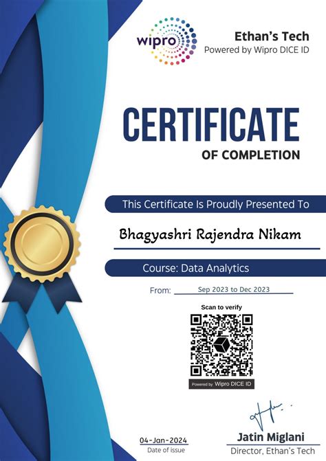 Datanalytics Certificateofcompletion Bhagyashri Nikam
