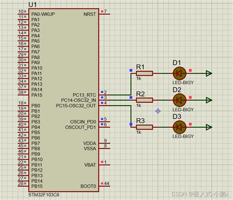 Stm32f103c8t6proteus仿真学习——1点亮led流水灯stm32小鹏x Gitcode 开源社区