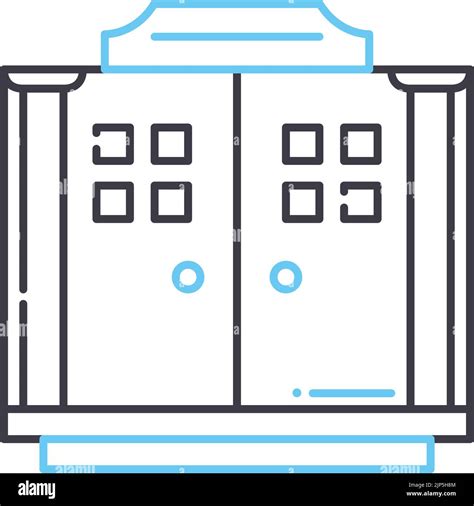 Exit Line Icon Outline Symbol Vector Illustration Concept Sign Stock