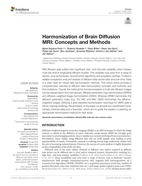 PDF Harmonization Of Brain Diffusion MRI Concepts And Methods