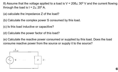 Solved Assume That The Voltage Applied To A Load Is V Chegg