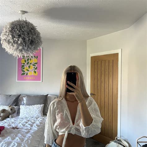 Xs White Zara Lacy Crop Top Worn Quite A Few Times Depop