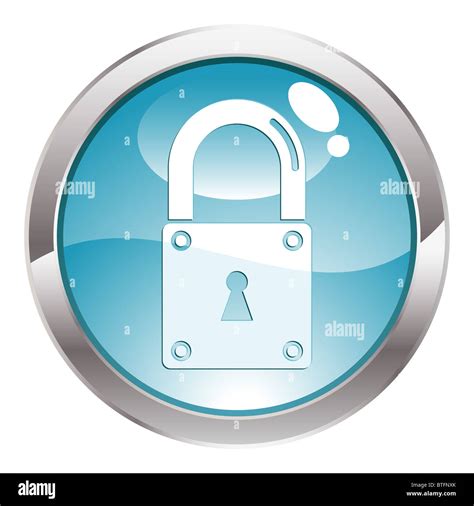 Three Dimensional Circle Button With Closed Lock Icon Vector Illustration Stock Photo Alamy