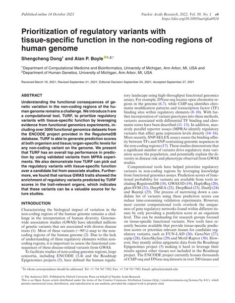 Pdf Prioritization Of Regulatory Variants With Tissue Specific Function In The Non Coding