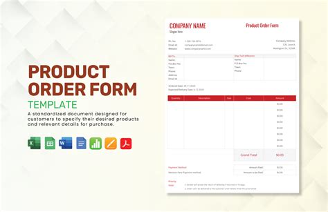 Free Order Form Templates In Excel To Download