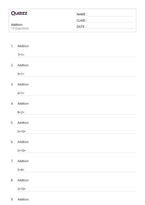 50 Addition Strategies Worksheets For Kindergarten On Quizizz Free