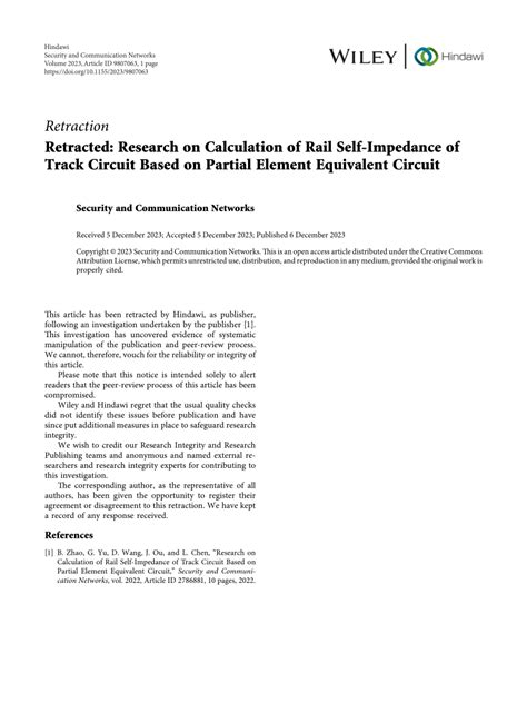 Pdf Retracted Research On Calculation Of Rail Self Impedance Of Track Circuit Based On