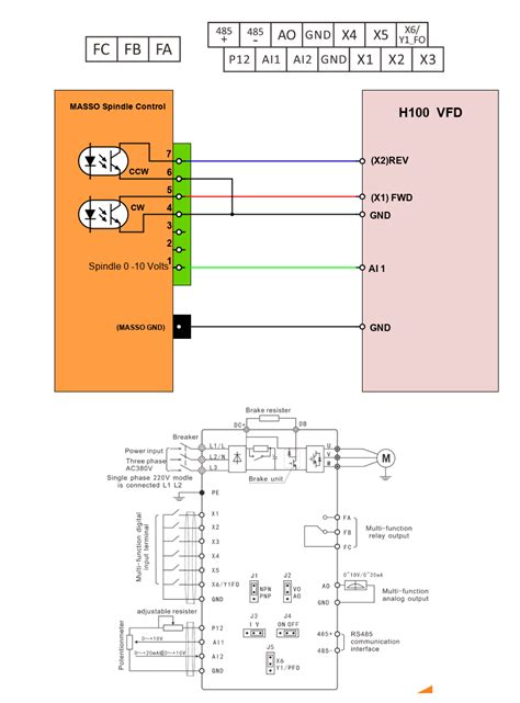 Wiring H100 Or V70 Vfd To Gx 12 6 Pin Spindle Control On Elite Masso G3