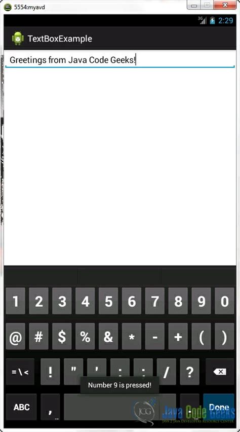 Android Textbox Example