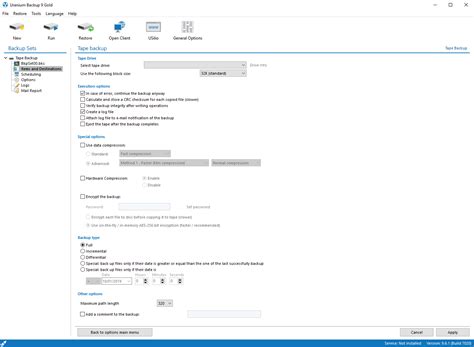 1 Configuring A Tape Backup Uranium Backup