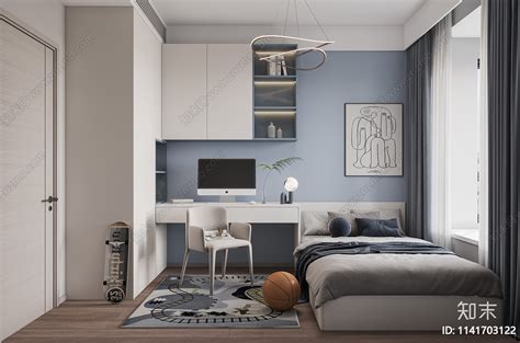 现代男孩儿童房su模型下载【id 1141703122】 知末su模型网