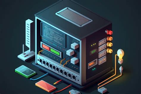 Premium Ai Image Internet Connection Router Device Or Mainframe Supercomputer Illustration Ai