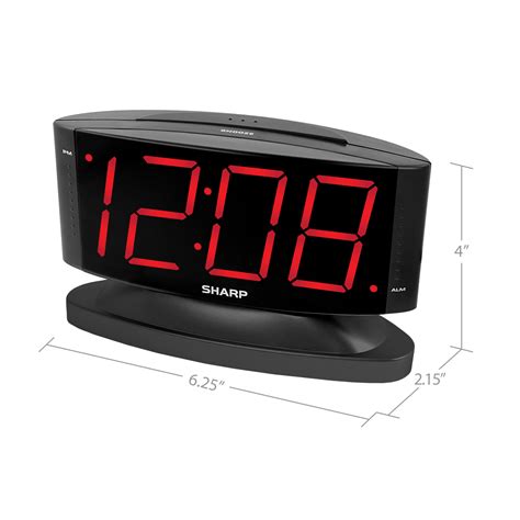 Sharp Alarm Clock With Jumbo Display And Swivel Case In Black SPC033A Brandaville