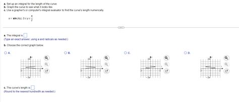 Solved A Set Up An Integral For The Length Of The Curve B Chegg