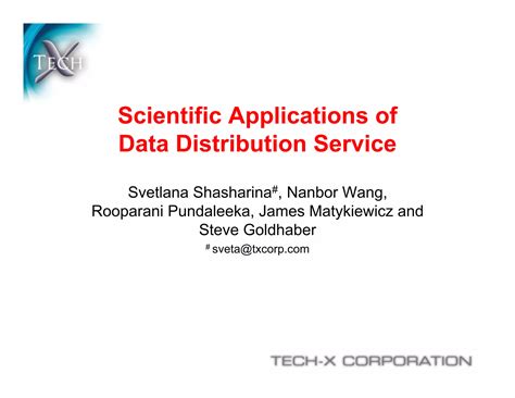 Scientific Applications Of The Data Distribution Service Ppt