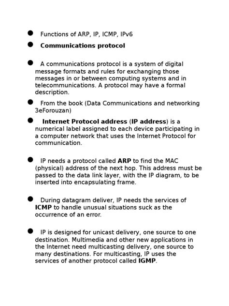 Functions Of Arp Pdf Internet Protocols Internet Protocol Suite