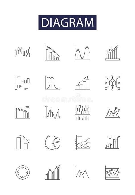 Diagram Line Vector Icons And Signs Chart Sketch Graph Map Outline Pattern Schematic