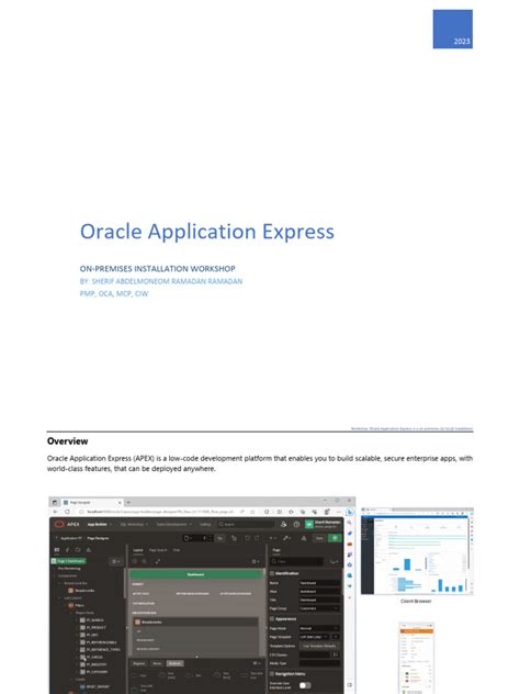 Workshop Oracle Apex On Premises Installation Pdf