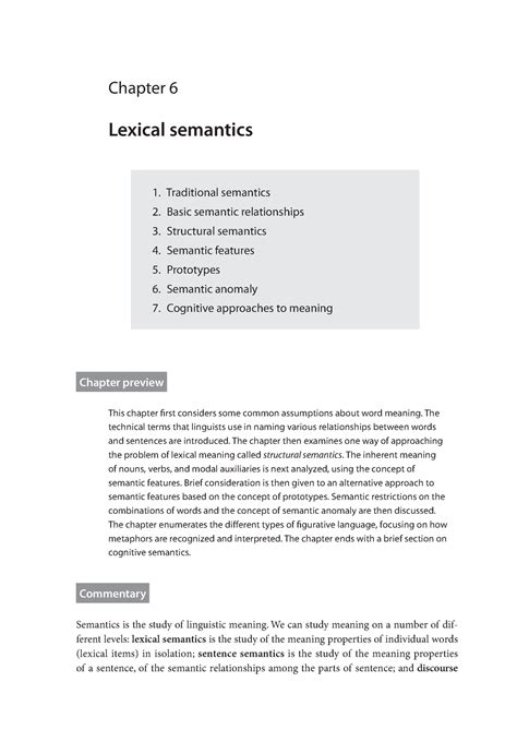 Lexical Semantics Chapter 6 Lexical Semantics 1 Traditional