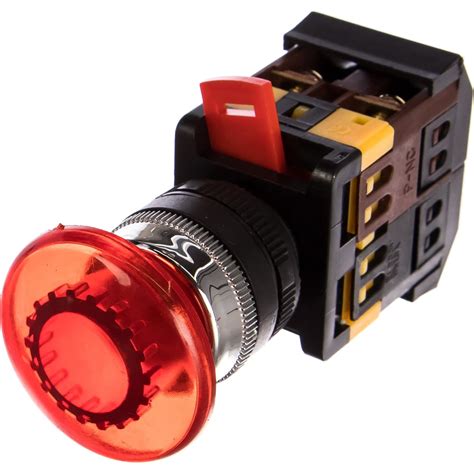 Красная кнопка EKF AELA-22 Гриб с подсветкой 220В NO+NC 10шт pbn-aela ...