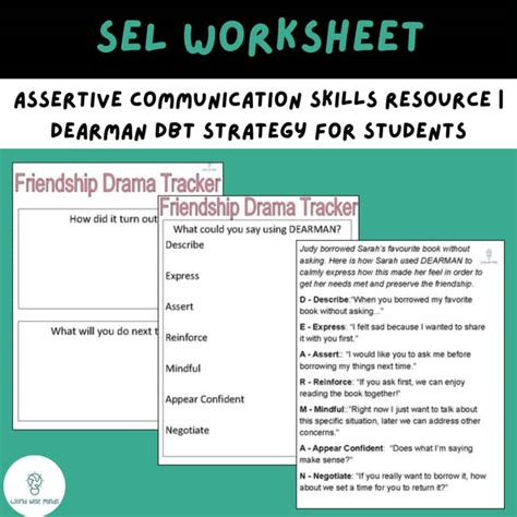 Assertive Communication Skills Resource Dearman Dbt Strategy For Students