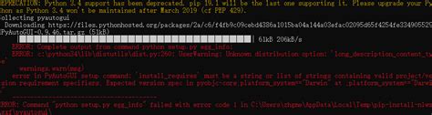 Error In PyAutoGUI Setup Command Install Requires Must Be A String