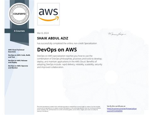 Completed Aws Devops On Coursera Shaik Abdul Aziz Posted On The Topic Linkedin