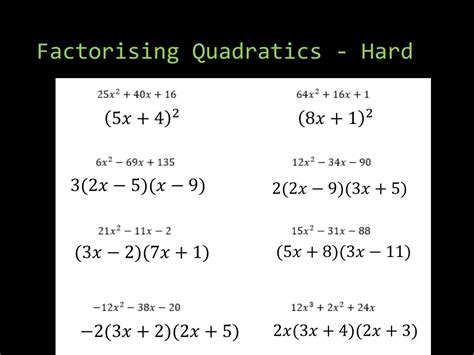 Ppt Factorising Harder Quadratics Powerpoint Presentation Free