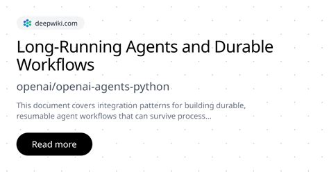 Long Running Agents And Durable Workflows Openaiopenai Agents Python