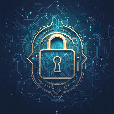 Circuit Protection Padlock Icon Conveys Cybersecurity Concept On