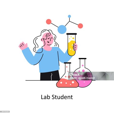 실험실 학생 벡터 채워진 개요 디자인 그림입니다 흰색 배경의 기호 Eps 10 파일 건강관리와 의술에 대한 스톡 벡터 아트 및 기타 이미지 건강관리와 의술 과학 과학