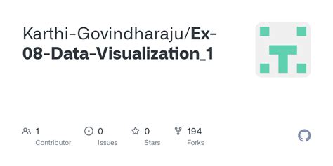 GitHub Karthi Govindharaju Ex Data Visualization