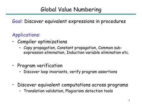 Ppt A Polynomial Time Algorithm For Global Value Numbering Powerpoint
