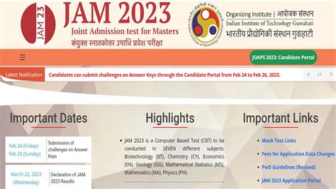 Iit Jam 2023 Answer Key Challenge Window Open Today Education News