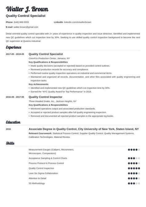 Quality Control Resume Example Template Valera Resume Objective Resume Examples Job Resume
