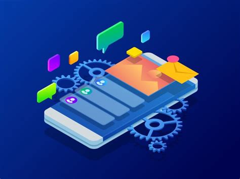 Isometric Mobile Development Royalty Free Vector Image