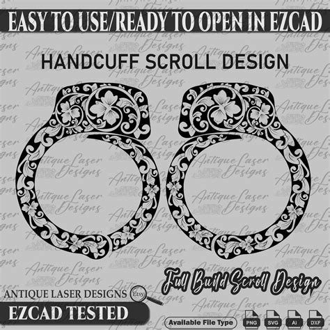 Handcuff Scroll Design Svg Handcuff Laser Design Handcuff Vector