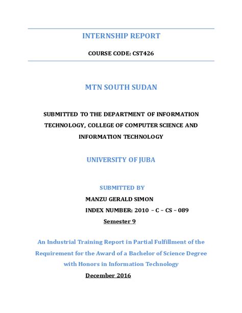 Pdf Information Technology Internship Report Course