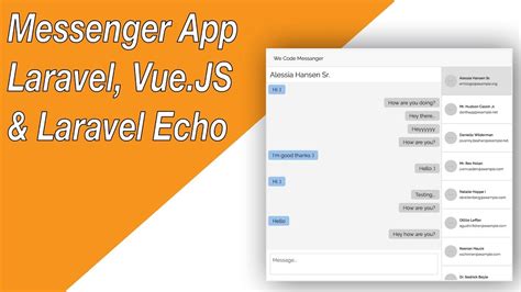 Messenger App With Laravel Vuejs And Laravel Echo E03 Laravel Echo Youtube