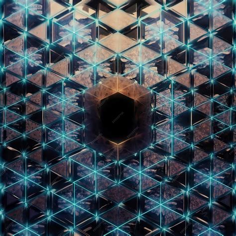 Premium Photo Abstract Blue Glow Hexagon Pattern Background 3d Rendering Picture