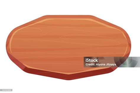 흰색 배경에 고립 된 만화 스타일의 나무 표지판 배너 나무 빈 판자 게임 자산 Ui 요소 질감 소재 마사지 장식프레임 벡터