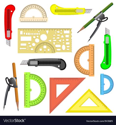 School Drawing Protractor Compass Royalty Free Vector Image