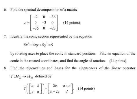 Solved 1 Find The Eigenvalues And Bases For The Eigenspaces
