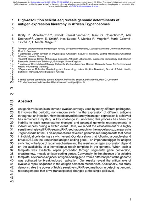 Pdf High Resolution Scrna Seq Reveals Genomic Determinants Of Antigen