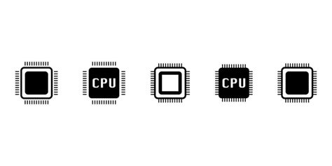 Premium Vector Set Of Processor Icon On White Background Cpu Computer Tech Illustration