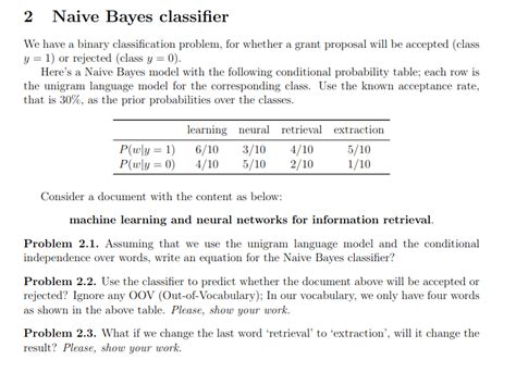 2 Naive Bayes Classifier We Have A Binary