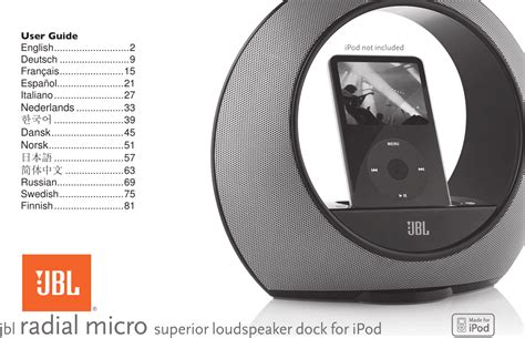 Jbl Radial Micro Users Manual